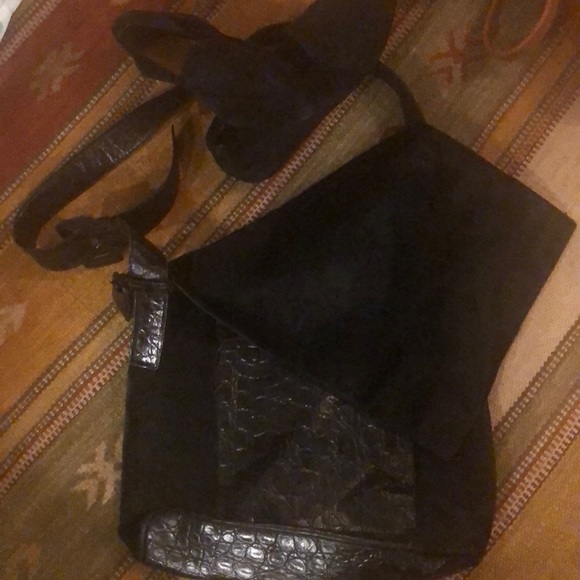 Bags | Telegram Pony Hair Patent Messenger Bag | Poshmark